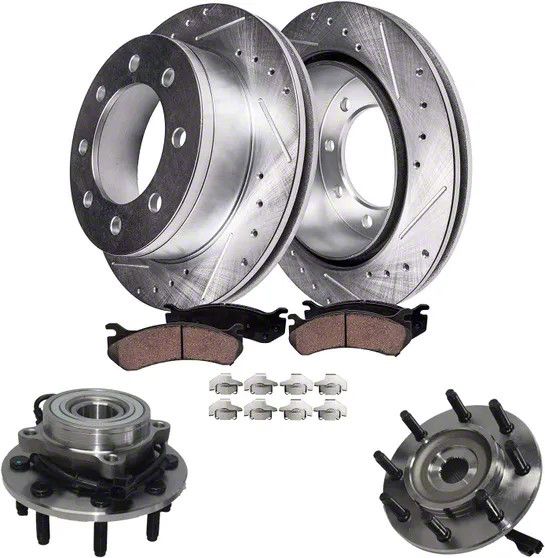 RAM 3500 Drilled and Slotted 8-Lug Brake Rotor, Pad and Hub Assembly ...