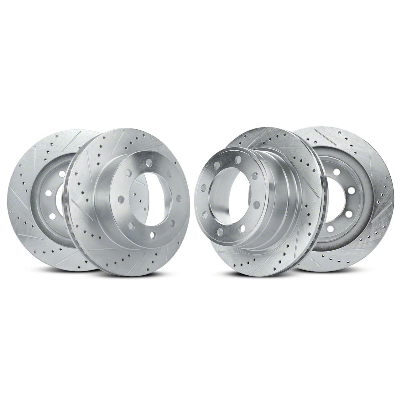 RAM 3500 Drilled and Slotted 8-Lug Rotors; Front and Rear (03-08 RAM ...