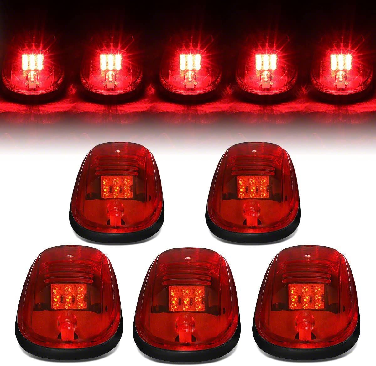 RAM 3500 LED Cab Roof Lights; Red (03-18 RAM 3500)