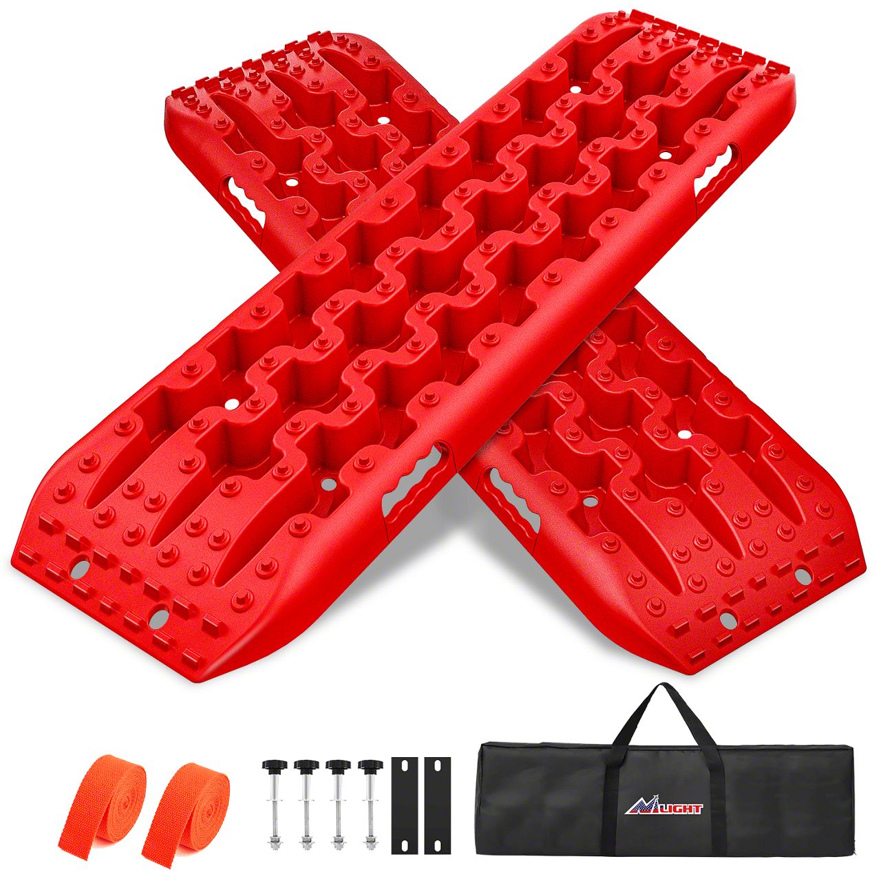 RAM 3500 Off-Road Recovery Traction Board Kit; Red - Free Shipping