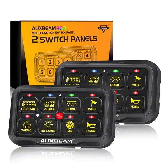 RAM 3500 RA80 X2 RGB 8-Gang Multifunction Switch Panel; Pair (Universal ...