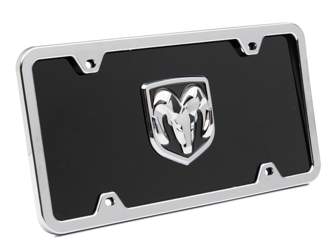 RAM 3500 RAM License Plate; Chrome on Black (Universal; Some Adaptation ...