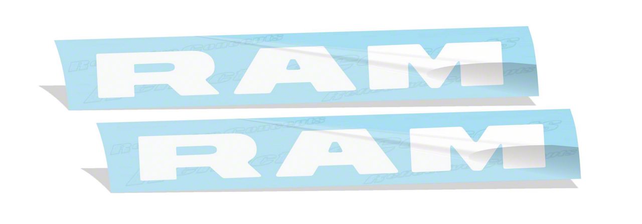 RAM 3500 RAM Tail Light Lettering Decals; Gloss White (19-24 RAM 3500 ...