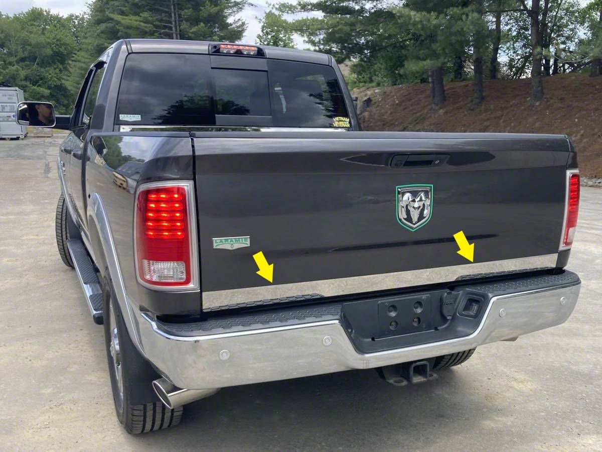 RAM 3500 Tailgate Accent Trim; Stainless Steel (10-18 RAM 3500) - Free ...
