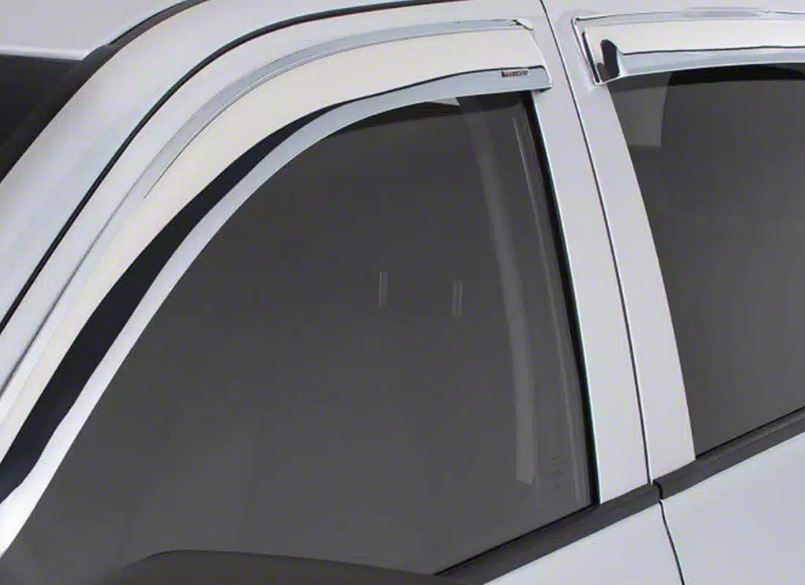 RAM 3500 Tape-Onz Sidewind Deflectors; Front and Rear; Chrome (98-02 ...