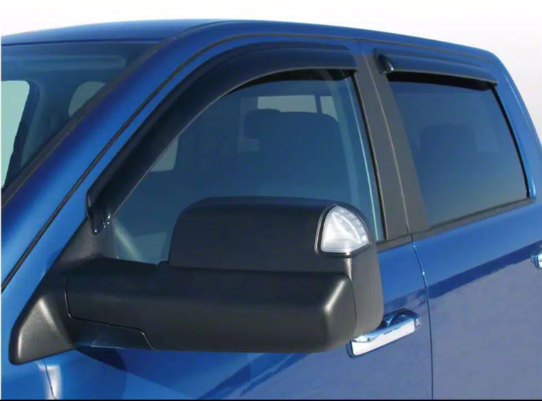 RAM 3500 Tape-Onz Sidewind Deflectors; Front and Rear; Smoke (98-02 RAM ...