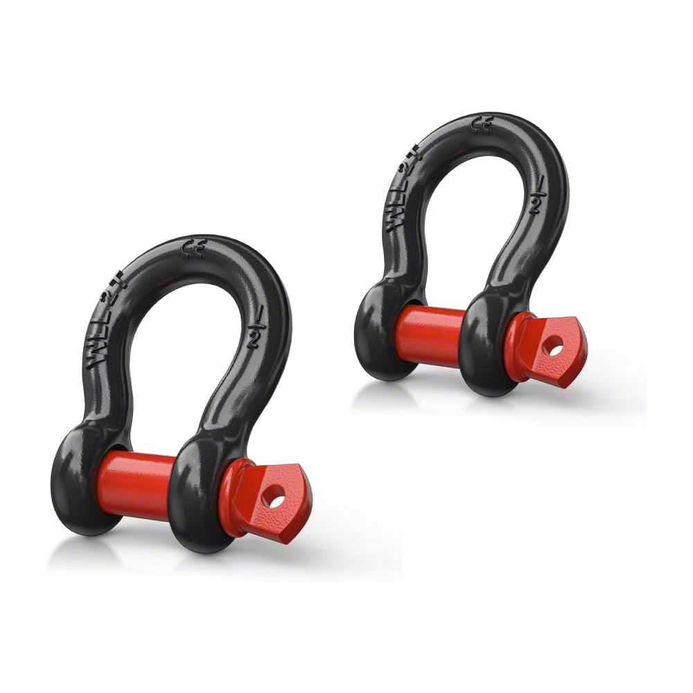 Ranger 1/2-Inch D-Ring Shackles; 2-Pack - Free Shipping
