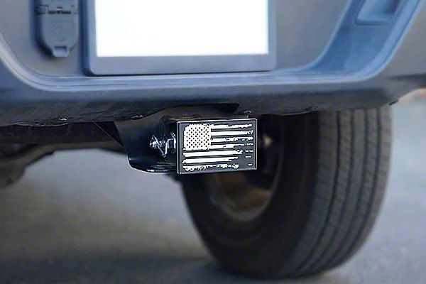 Ranger 2-Inch Aluminum Trailer Hitch Cover with U.S. Flag; Black ...