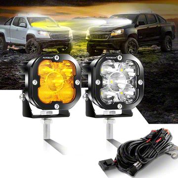 Ranger 3-Inch LED Pod Lights with White and Yellow Covers (Universal ...