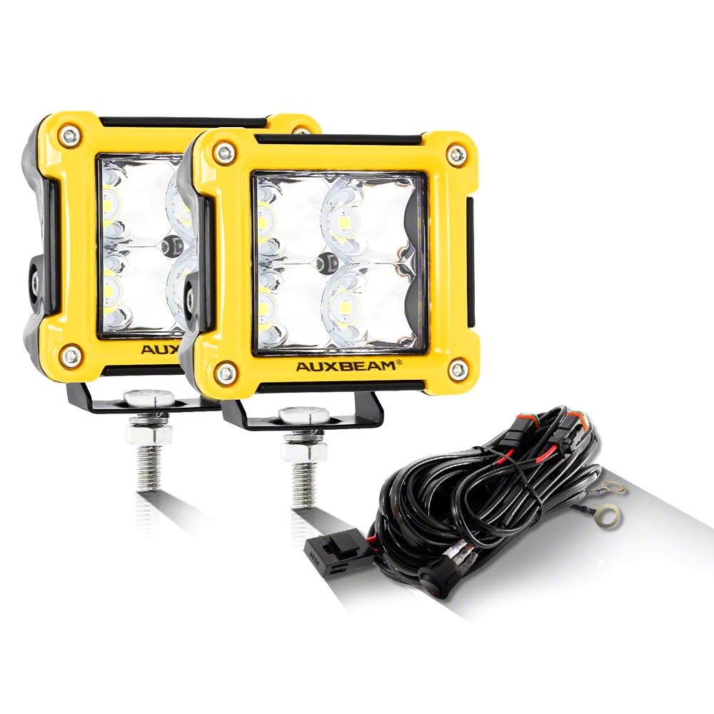Ranger 3-Inch LED Pod Lights with Yellow Frame; Spot Beam (Universal ...