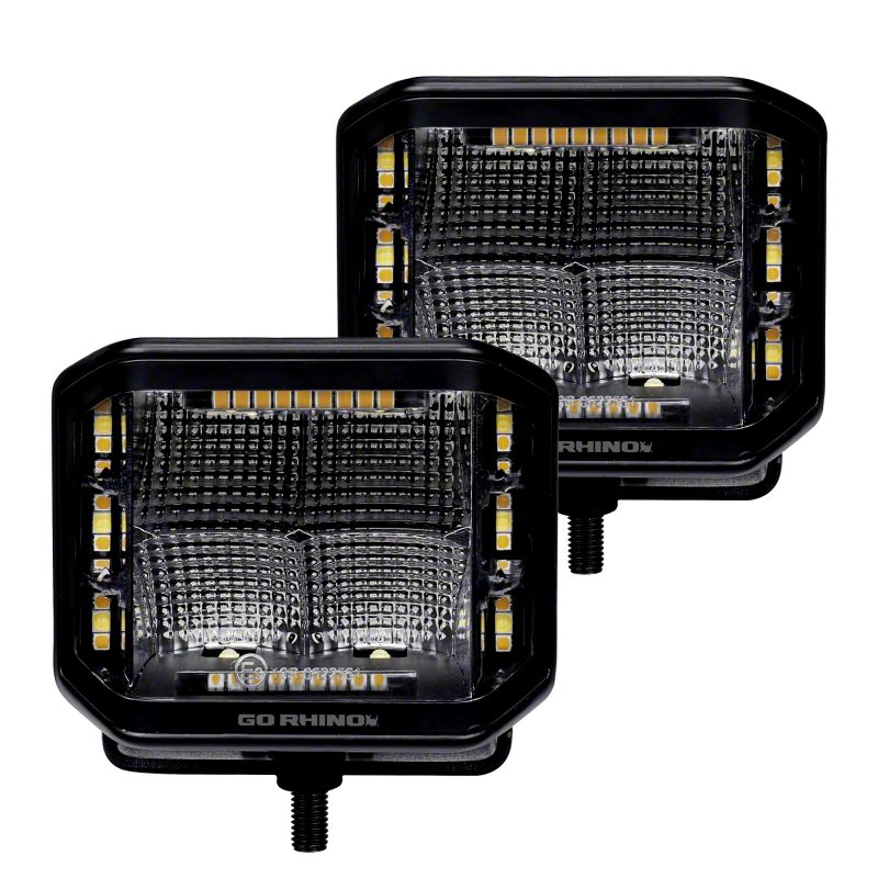 Go Rhino Ranger 4-Inch x 3-Inch Blackout Combo Series LED Light Pods ...