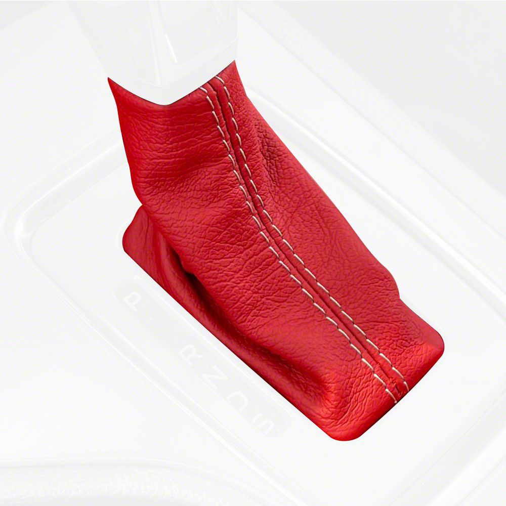 Ranger Automatic Transmission Shifter Boot; Black Leather with Black ...