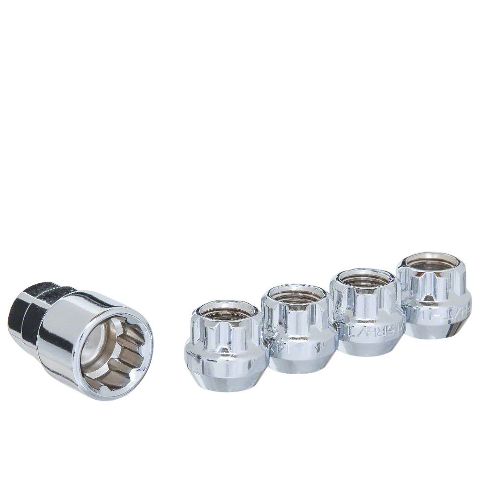 Ranger Chrome Acorn Wheel Locks for Aftermarket Wheels; M12x1.5; Set of ...