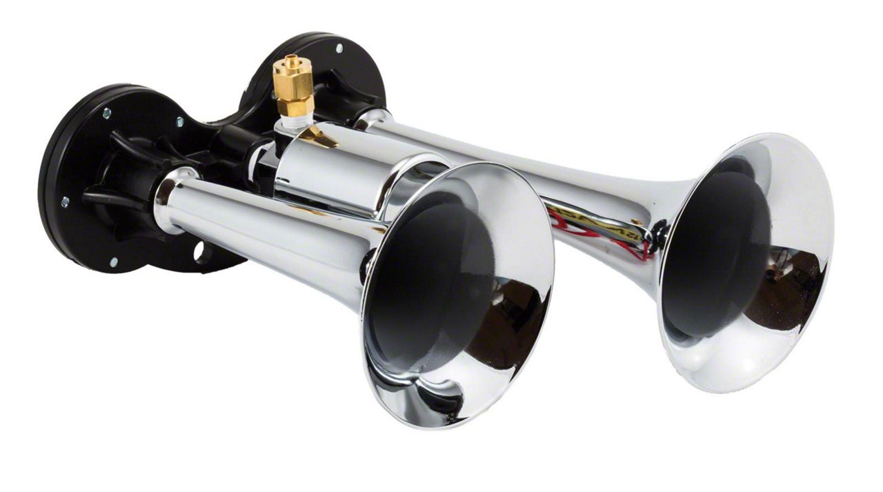 Kleinn Ranger Compact Dual Air Horn System; Chrome; Zinc Alloy 99 ...