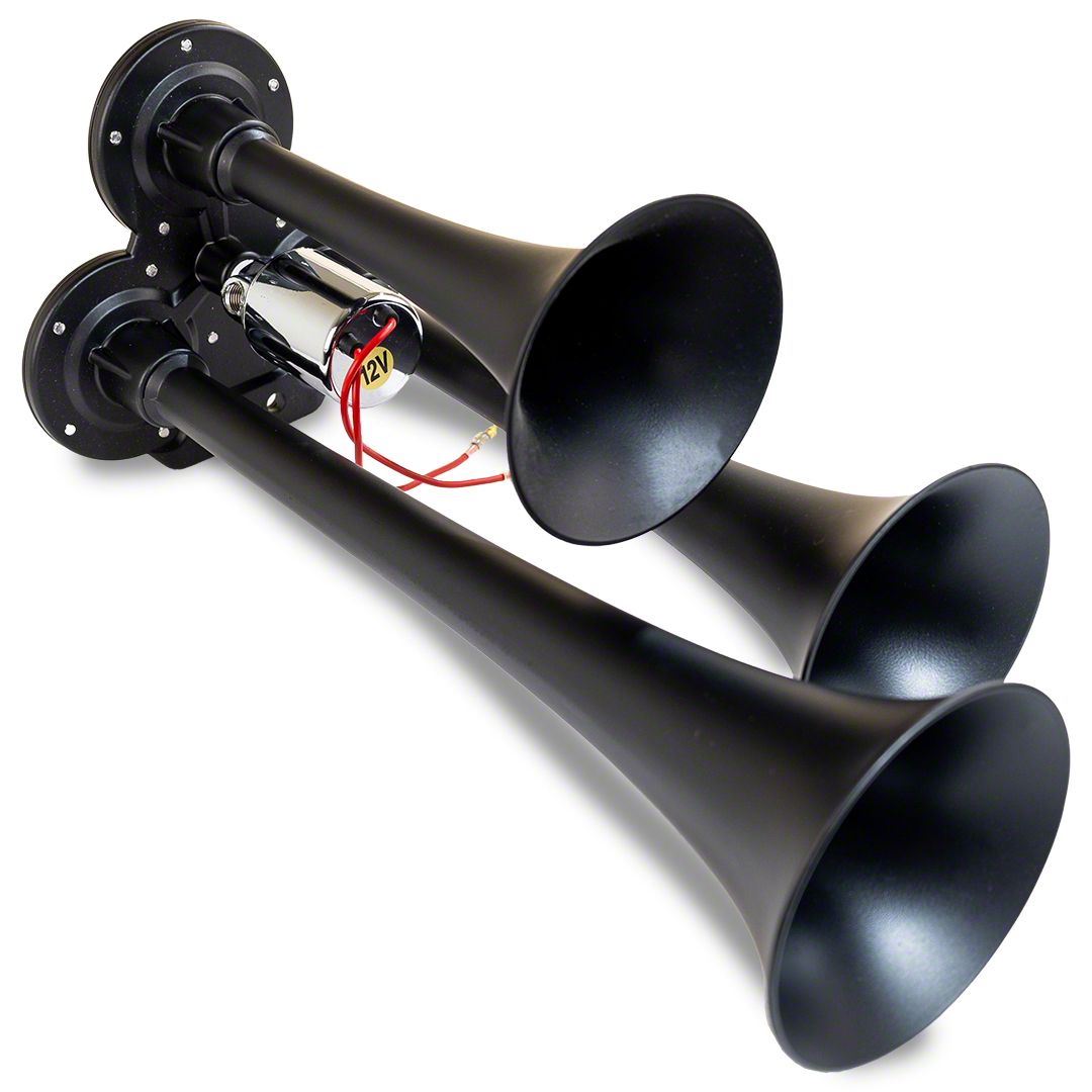 Ranger Compact Triple Air Horn; Black; Zinc Alloy (Universal; Some ...