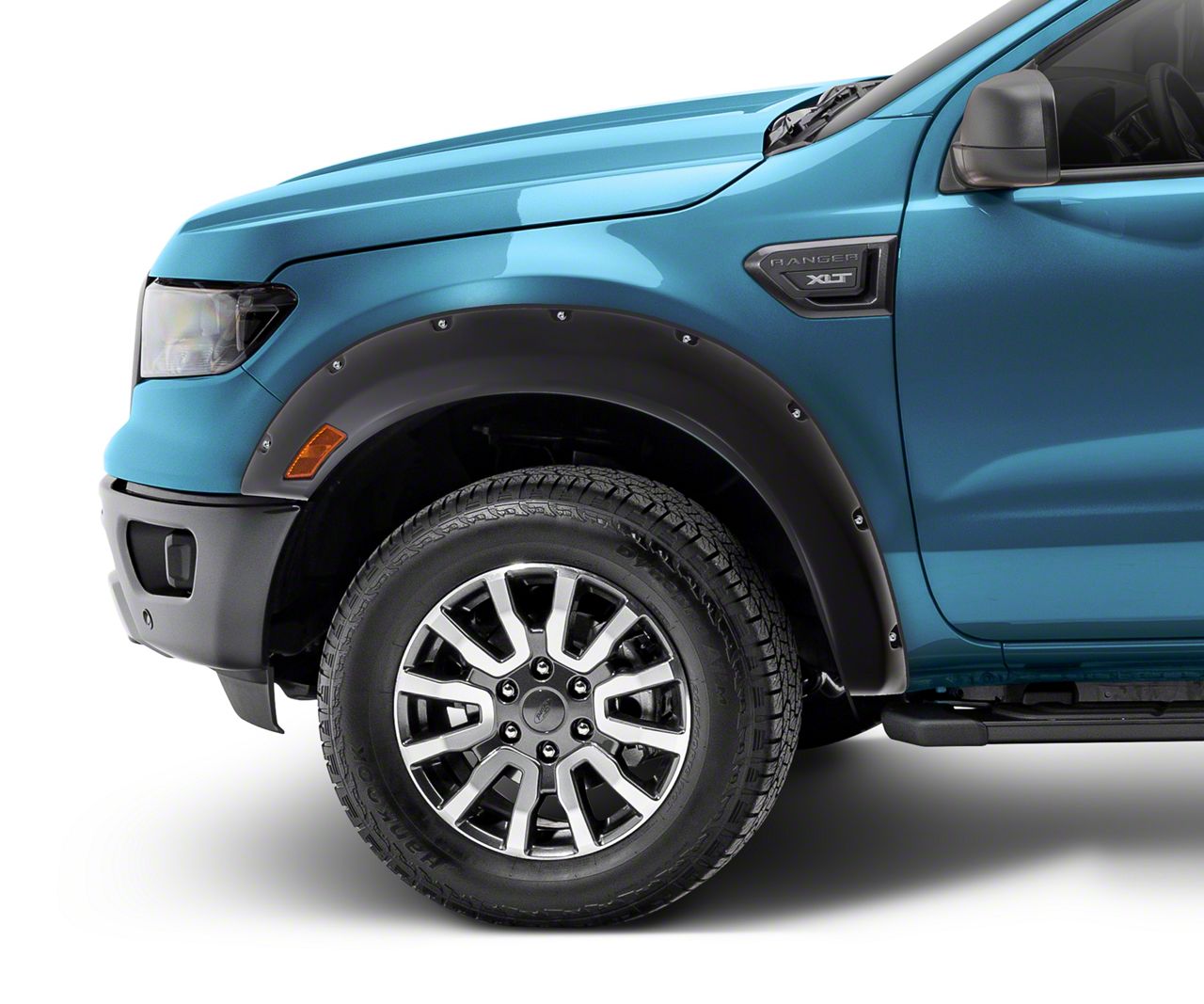 Ranger Elite Series Rivet Style Fender Flares; Front and Rear; Smooth ...