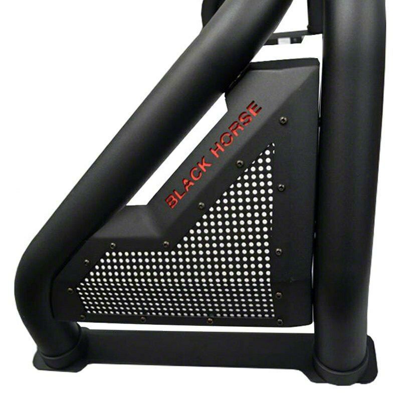 Ranger Gladiator Roll Bar with 7-Inch Red Round LED Lights; Black (19 ...