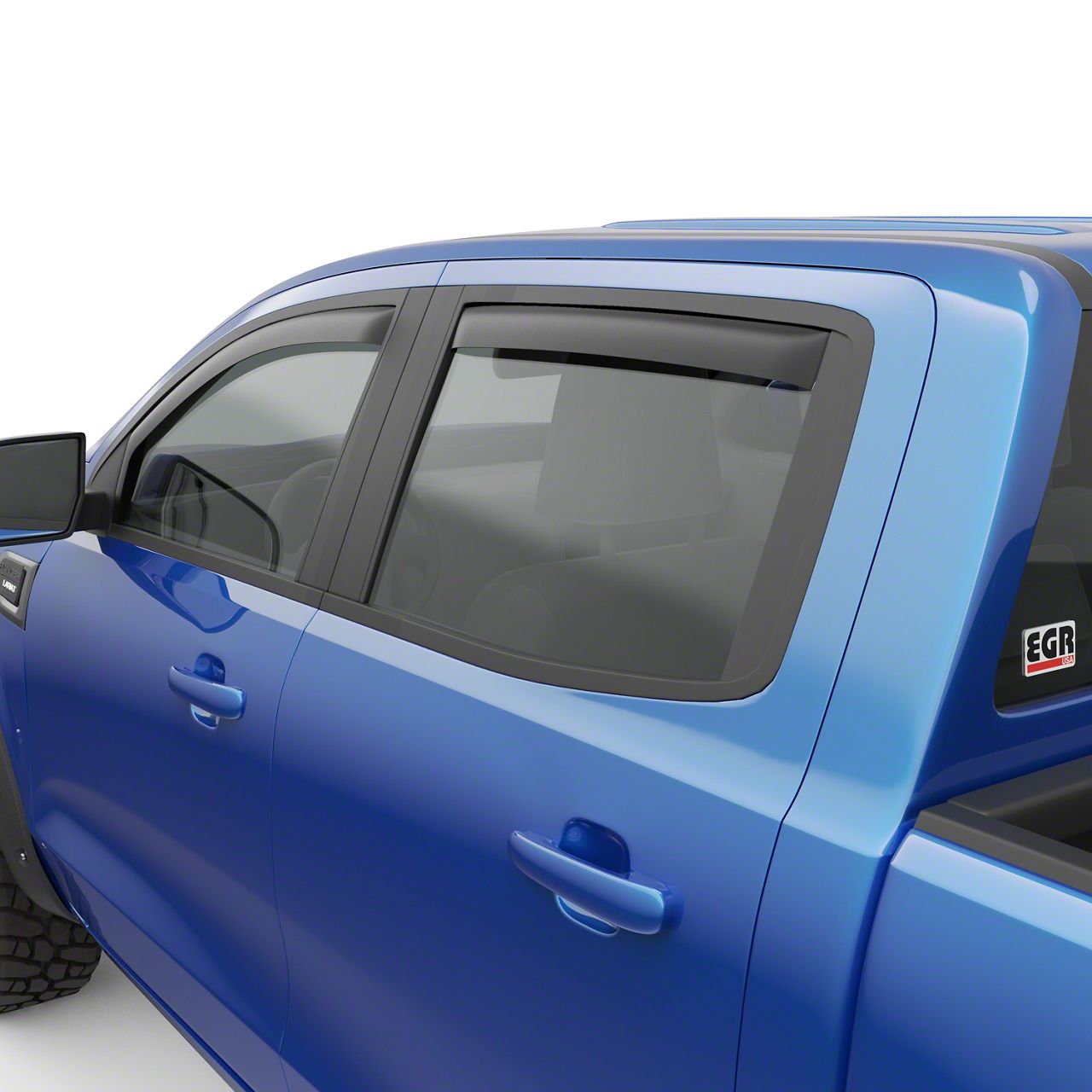 EGR Ranger In-Channel Window Visors; Front and Rear; Matte Black 573555 ...