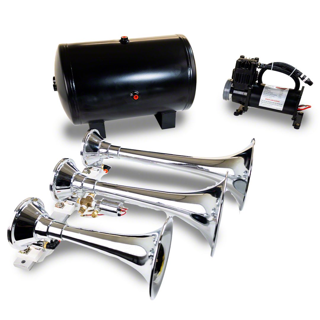 Kleinn Ranger ProBlaster Triple Train Horn System; Chrome HK8 ...