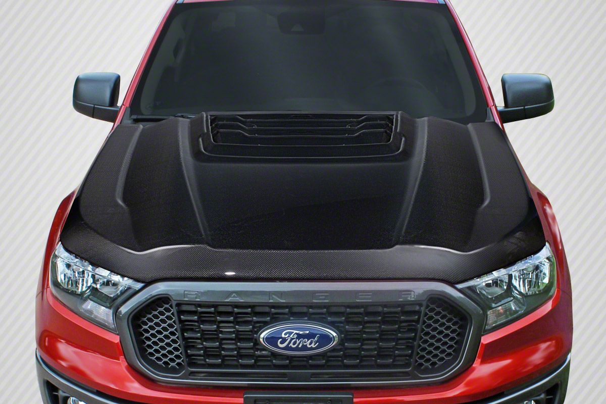 Ranger Raptor Style Hood; Carbon Fiber (19-23 Ranger) - Free Shipping