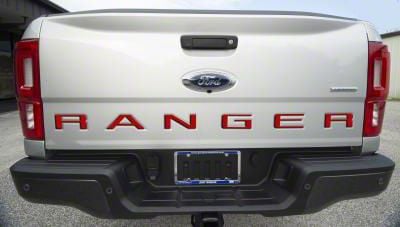 Ranger Tailgate Insert Letters; Gloss Red (19-23 Ranger) - Free Shipping