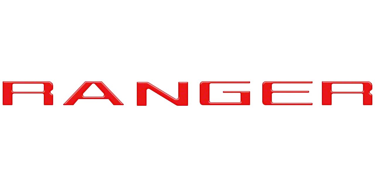 Ranger Tailgate Letter Inserts; Race Red (24-26 Ranger) - Free Shipping