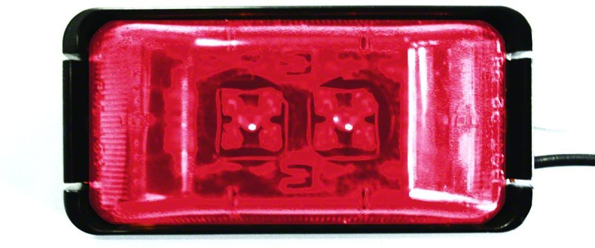 Ranger Trailer Light; Red 2-Inch LED Rectangular Marker/Clearance Lamp