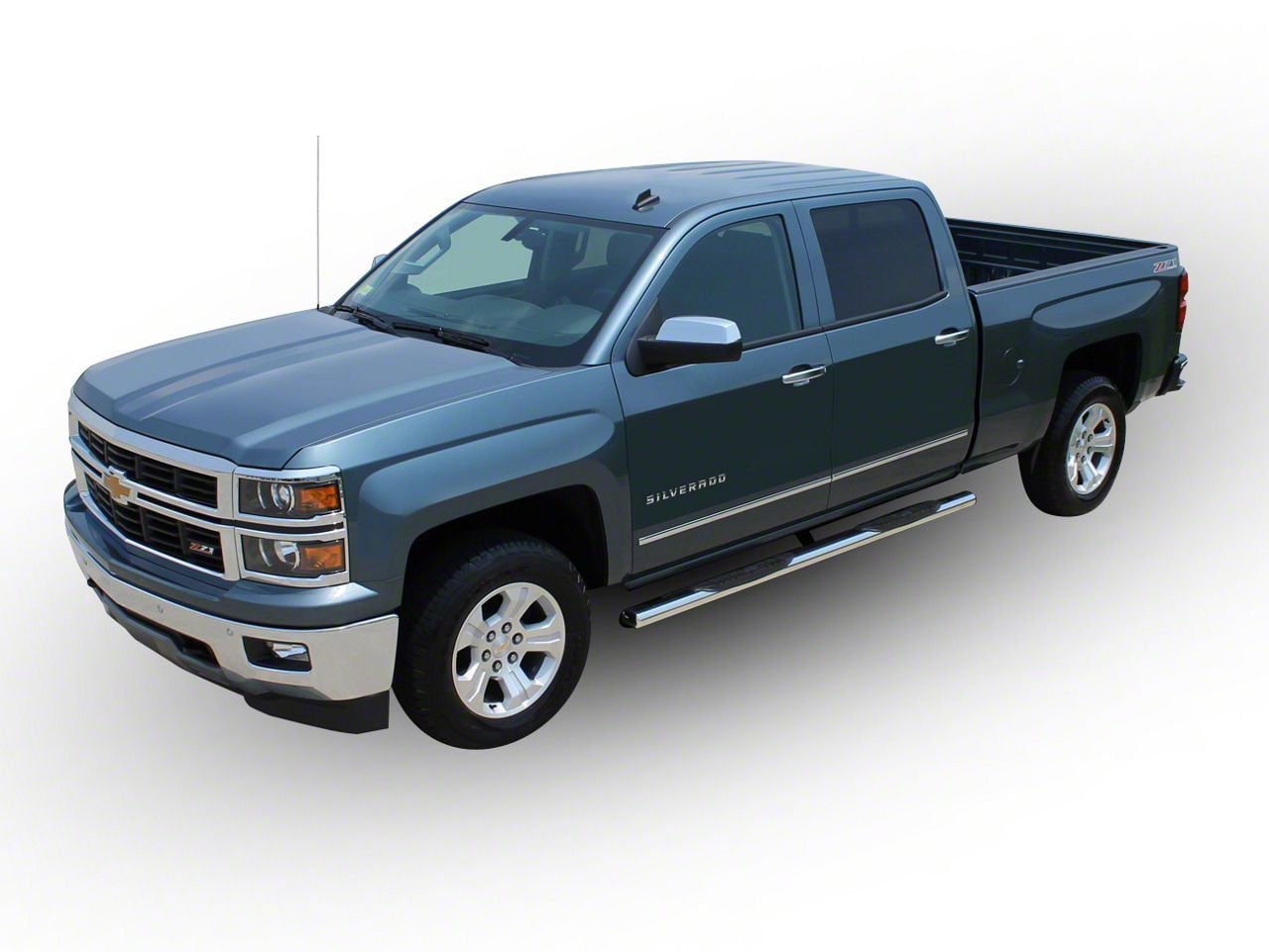 Raptor Series Silverado 4 in. Cab Length Oval Rocker Mount Side Step ...