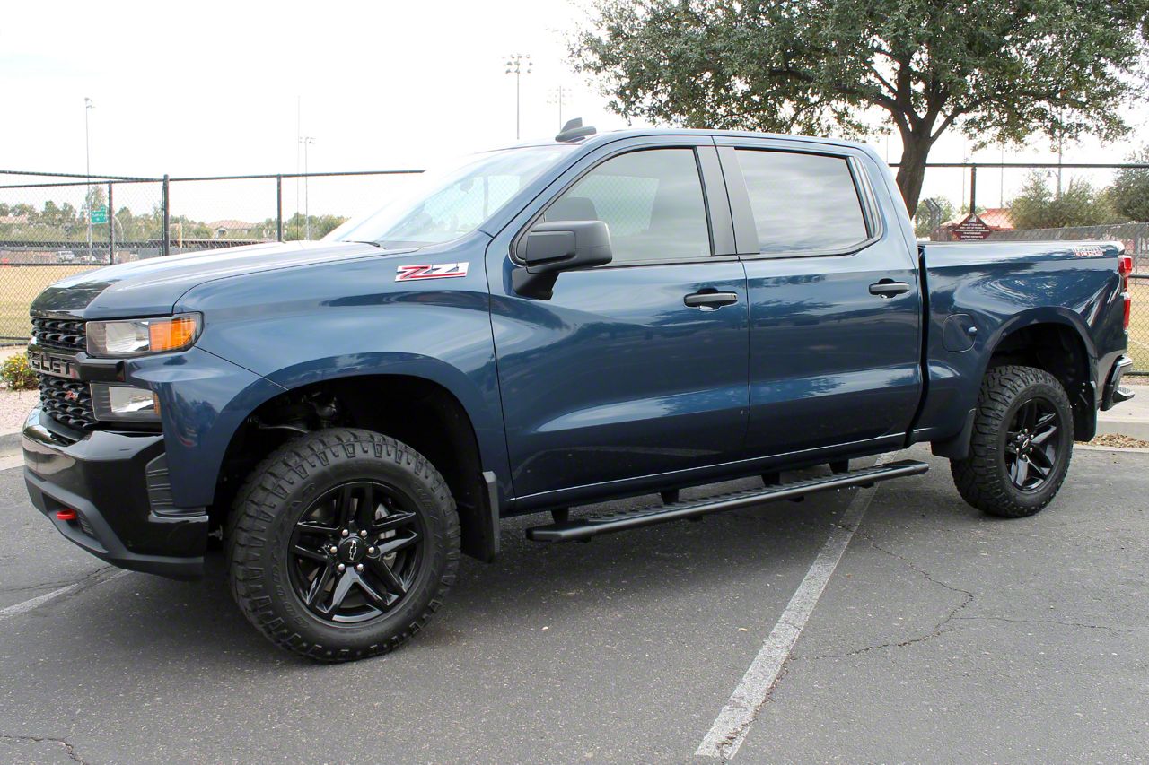 Raptor Series Silverado 2500 5-Inch OEM Style Full Tread Slide Track Running Boards; Black ...