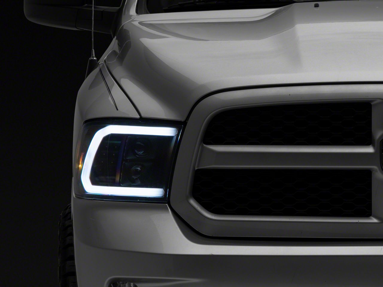 Raxiom RAM 1500 LED Halo Surround Headlights; Black Housing; Clear Lens ...