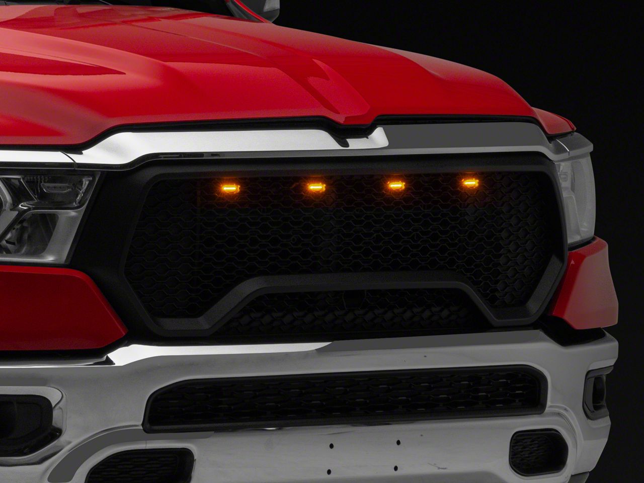 RedRock RAM 1500 Rebel Style Upper Replacement Grille with LED DRL ...