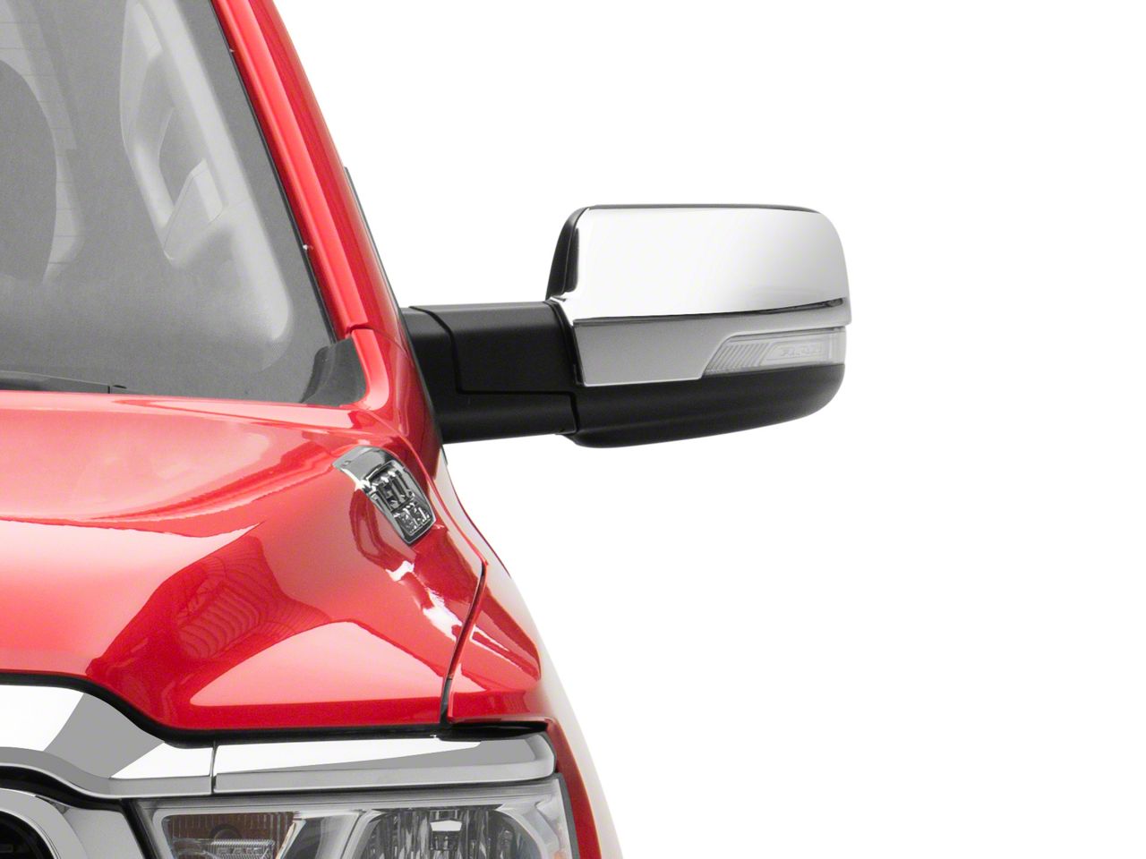 RedRock RAM 1500 Side View Mirror Cover; Chrome R133626 (19-25 RAM 1500 ...