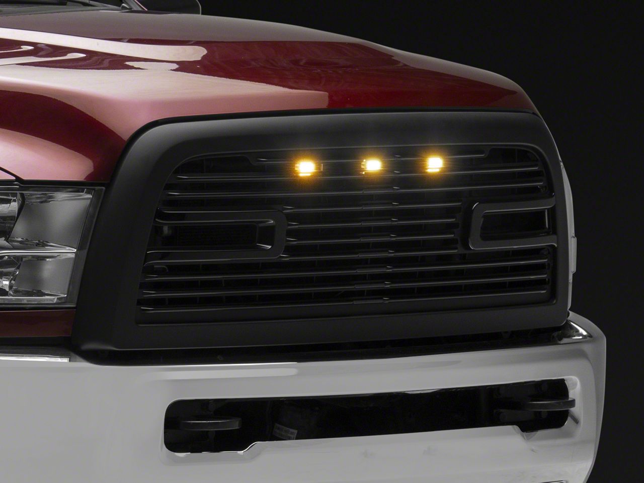 RedRock RAM 2500 Boss Upper Replacement Grille with LED DRL; Matte ...