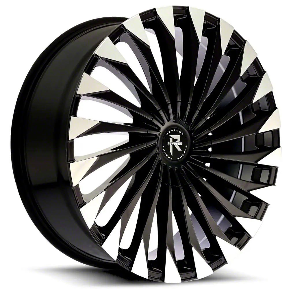 Revenge Luxury Wheels Yukon RL-106 Black Machined 6-Lug Wheel; 24x9 ...