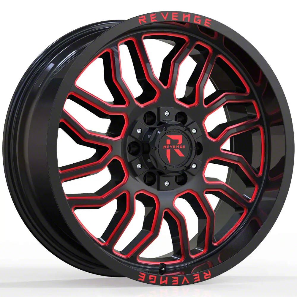 RAM 1500 RV-205 Black and Red Milled 5-Lug Wheel; 20x10; -19mm Offset ...