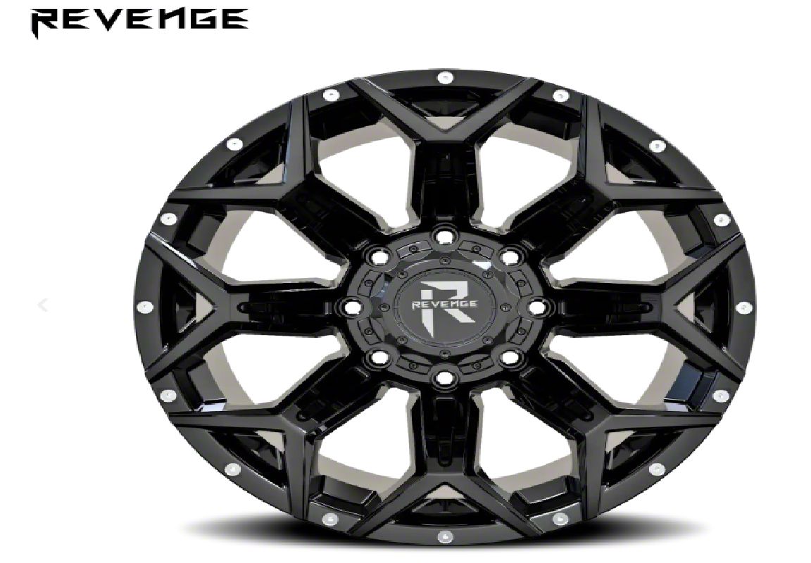 Revenge Off-Road Wheels F-350 Super Duty RV-202 Gloss Black with Dots 8 ...