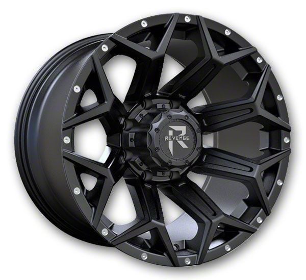 Revenge Off-Road Wheels F-150 RV-202 Satin Black with Dots 6-Lug Wheel ...