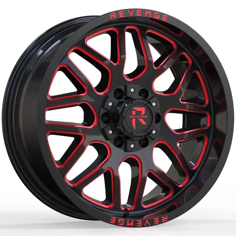 F-150 RV-206 Black and Red Milled 6-Lug Wheel; 20x9; 0mm Offset (15-20 ...