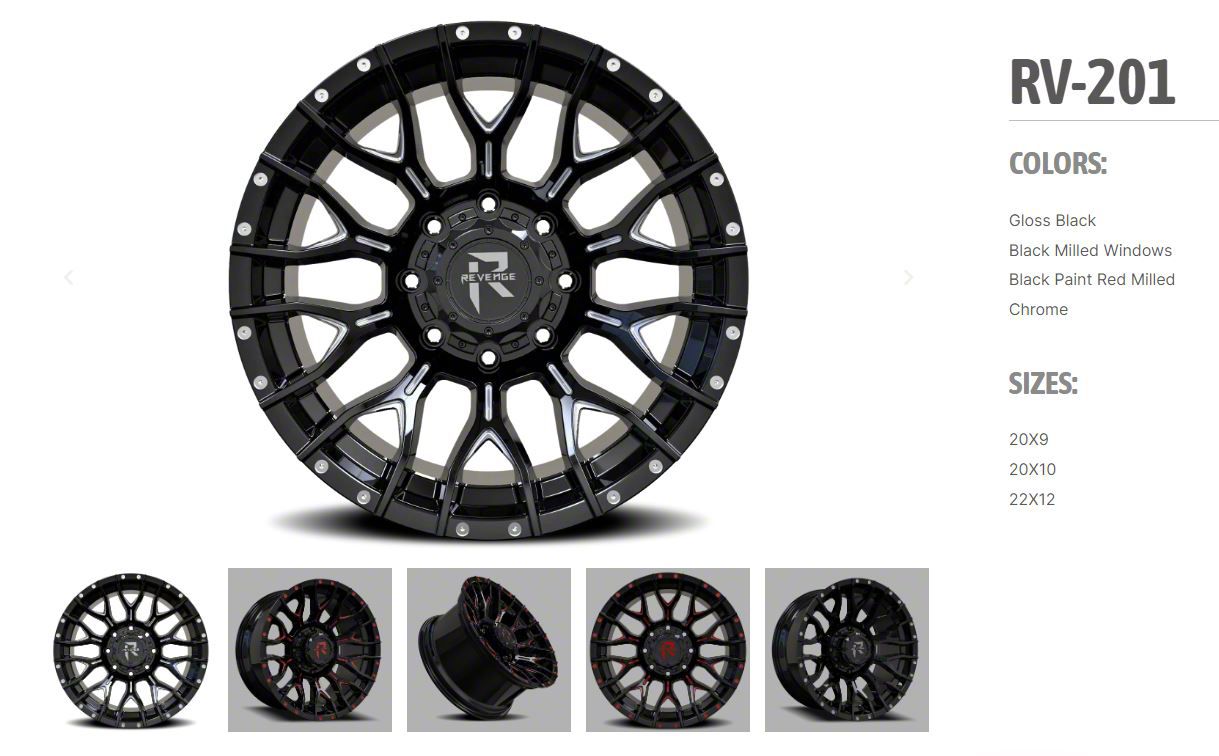 Revenge Off-Road Wheels F-150 RV-201 Gloss Black with Dots 6-Lug Wheel ...