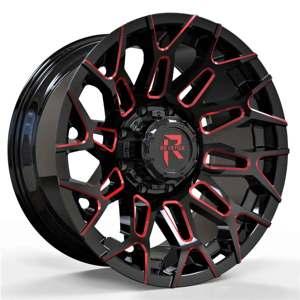 RAM 1500 RV-203 Black and Red Milled 5-Lug Wheel; 20x10; -19mm Offset ...