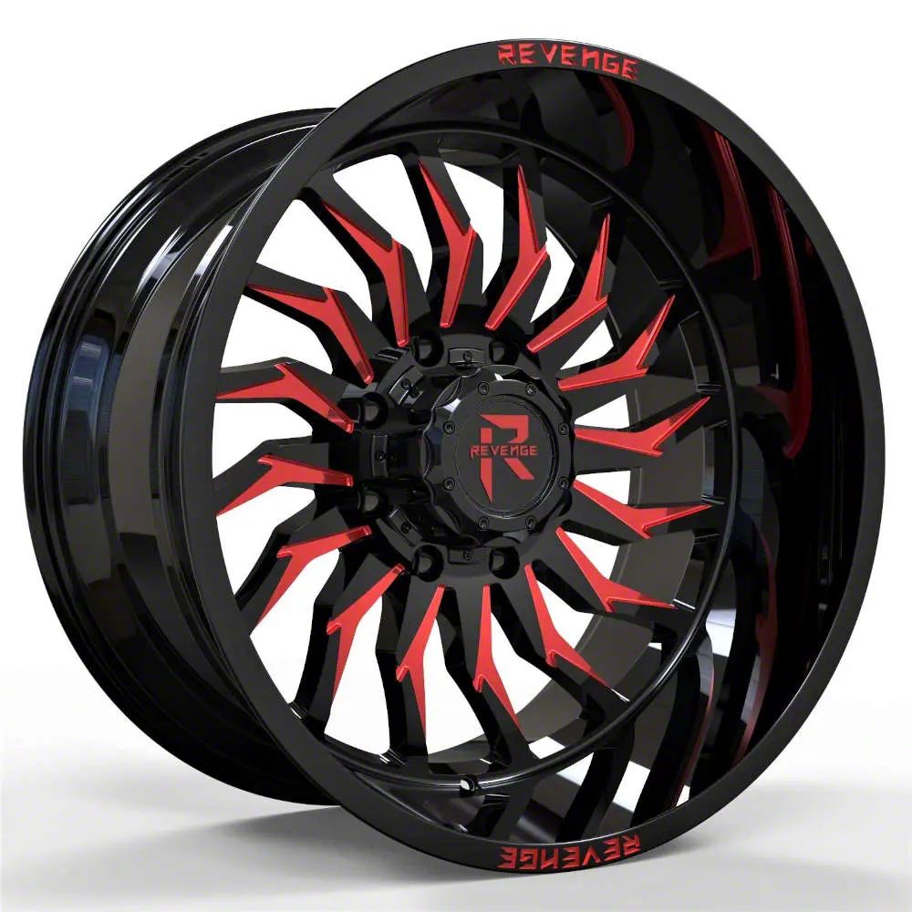 Silverado 2500 RV-204 Black and Red Milled 8-Lug Wheel; 20x10; -19mm ...