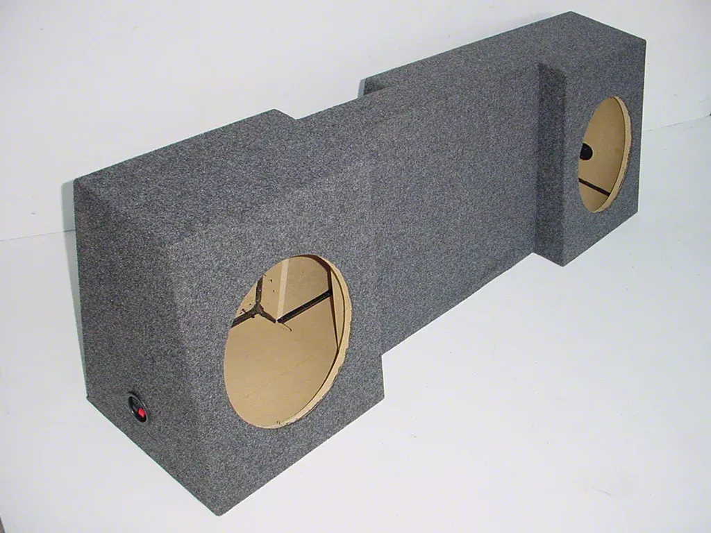RAM 1500 Dual 12-Inch Behind Seat Subwoofer Box; Carpeted (02-18 RAM ...