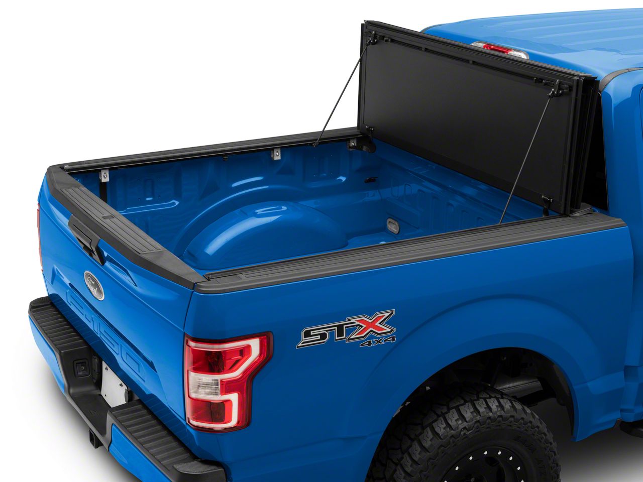 Rough Country Offroad F-150 Hard Tri-Fold Flip-Up Tonneau Cover ...