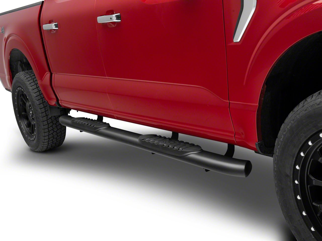 Rough Country F-150 Oval Nerf Side Step Bars; Black 21005 (15-25 F-150 ...