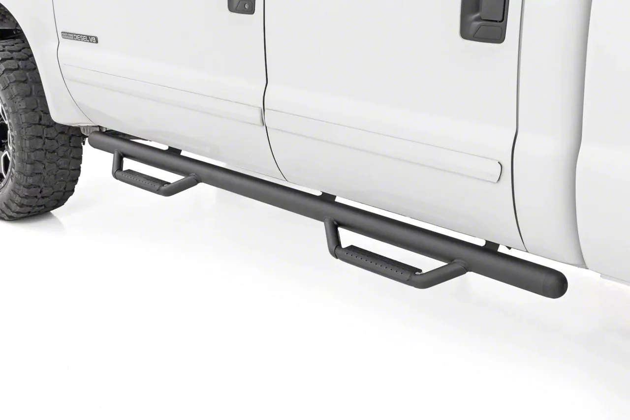 Rough Country F-350 Super Duty Cab Length Nerf Side Step Bars; Black RCF9984CCA (11-16 F-350 ...