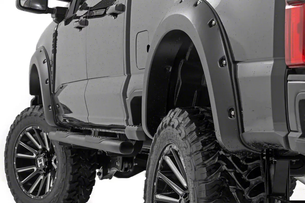 Rough Country F-350 Super Duty Pocket Fender Flares; Flat Black F-F20231 (23-26 F-350 Super Duty ...