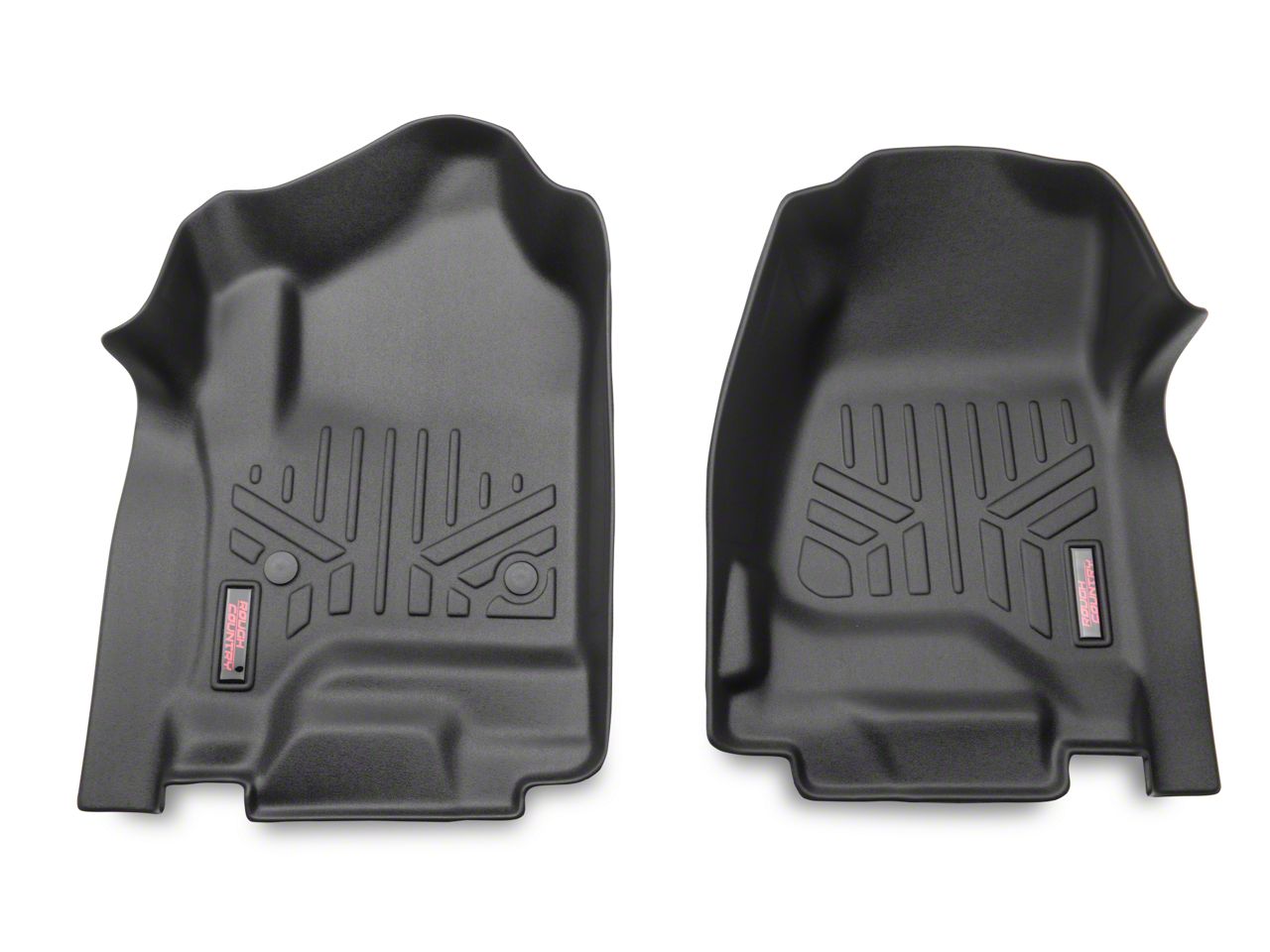 Rough Country Silverado 1500 Heavy Duty Front Floor Mats; Black M-2141 ...