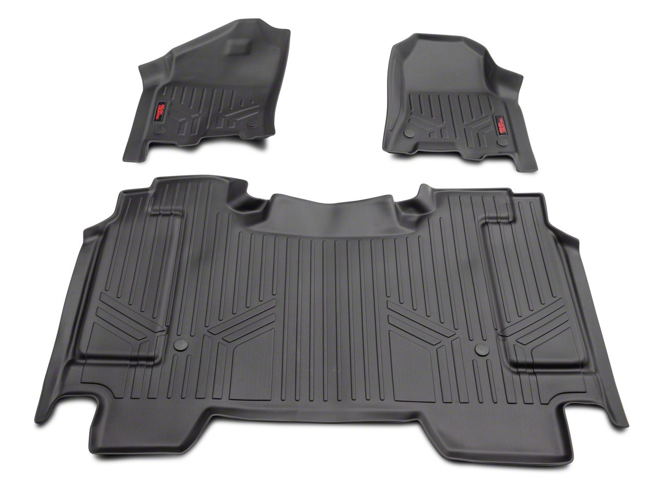 Rough Country RAM 1500 Heavy Duty Front and Rear Floor Mats; Black M ...