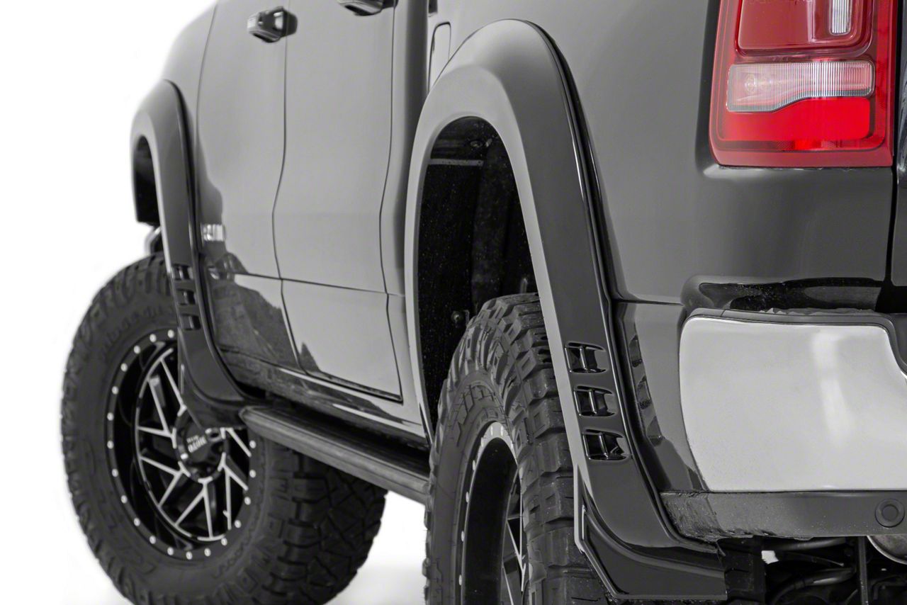 Rough Country RAM 1500 Pocket Fender Flares; Black Forest Green F ...
