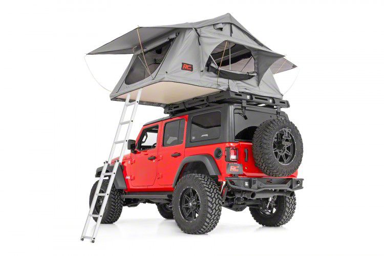 Rough Country RAM 1500 Rack Mount Roof Top Tent with Ladder Extension ...
